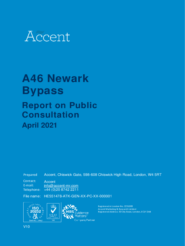 Fillable Online A46 Newark Bypass - Options Consultation - National ...