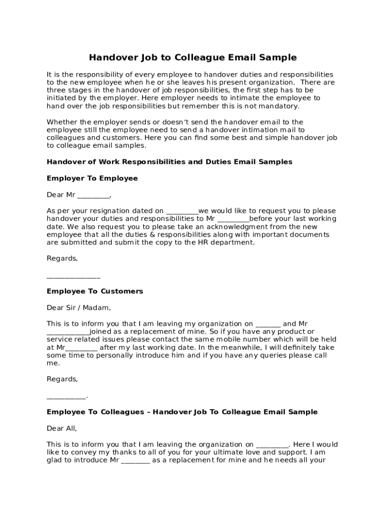 12 Free Handover Document Templates & How to Write ... Doc Template ...