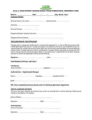 Fillable Online Annex 3: CRDB INTERNET BANKING RESET FORM Fax Email Print - pdfFiller