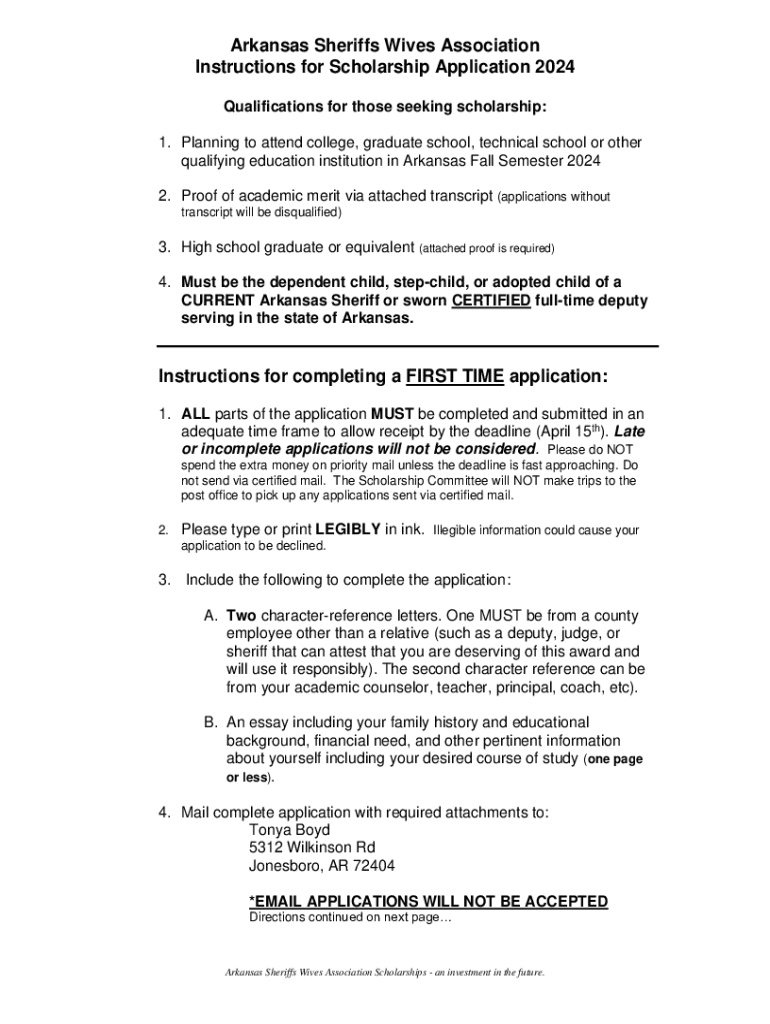 Fillable Online Arkansas Sheriffs Wives Association Fax Email Print - pdfFiller