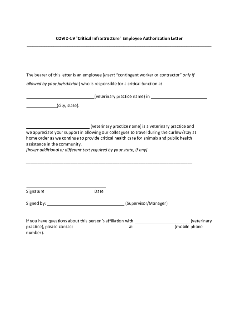 Fillable Online The bearer of this letter is an employee insert ...