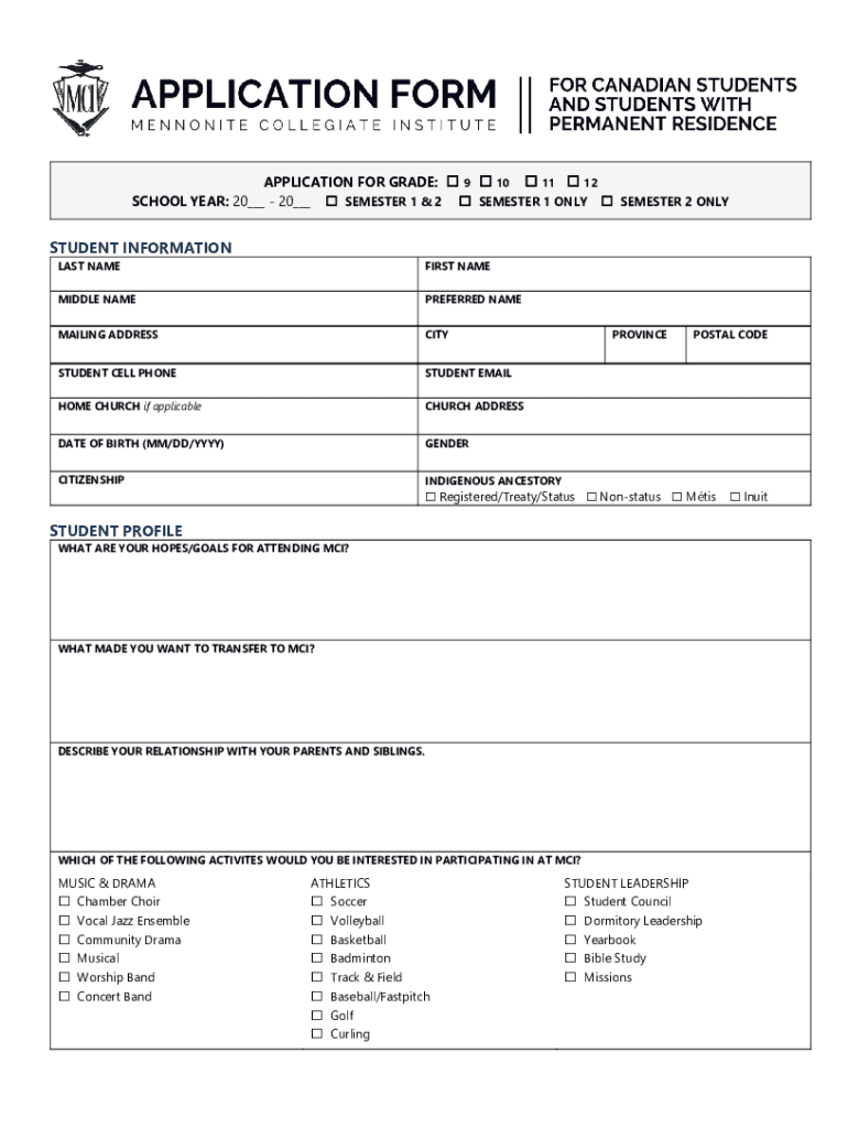 Fillable Online APPLICATION FOR ADMISSION - Centennial College Fax ...