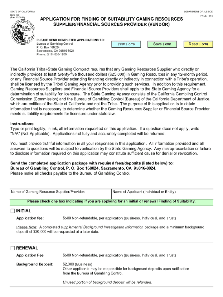 Fillable Online oag ca Tribal VendorsState of California - Department of Justice Fax Email Print ...