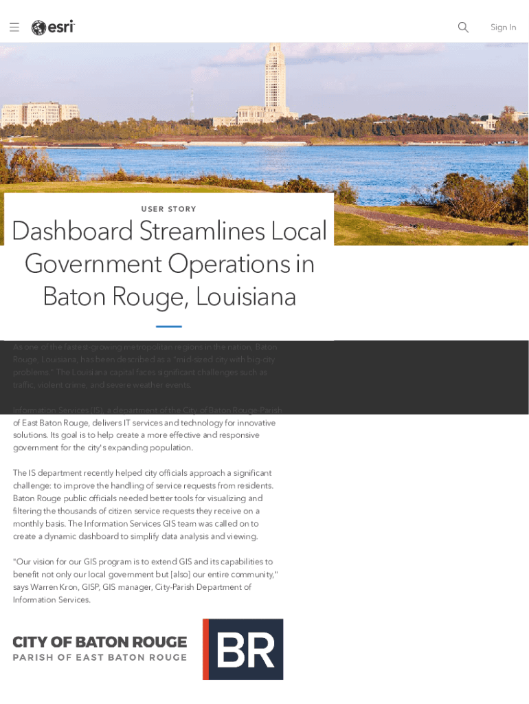 Fillable Online In Baton Rouge, Dashboards Give Citizen Service Calls ...