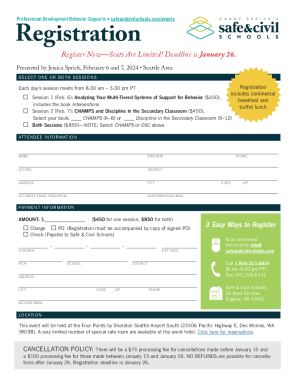 Fillable Online Seattle Area Professional Development Registration Form ...
