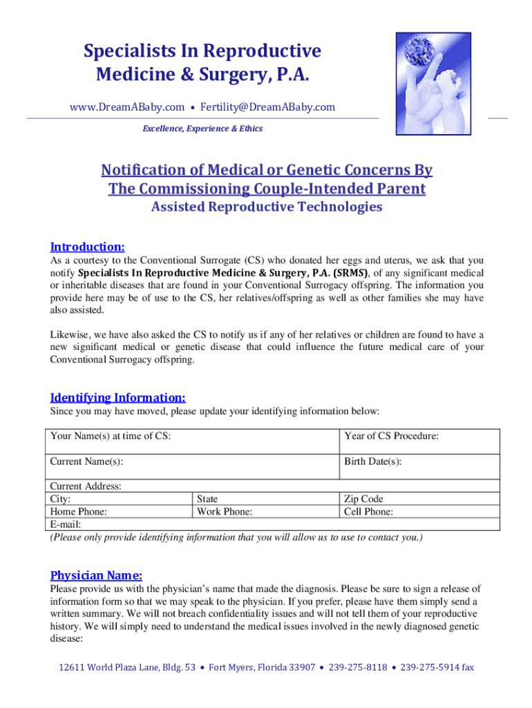 Fillable Online IVF with the Gestational Surrogacy (Carrier) Program ...