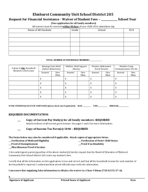 Fillable Online Financial Aid / Free and Reduced Lunch Form Fax Email ...