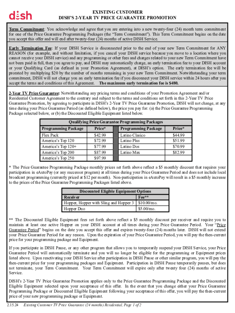 Fillable Online Dish Network Customer Agreement, Six years ago , the ...