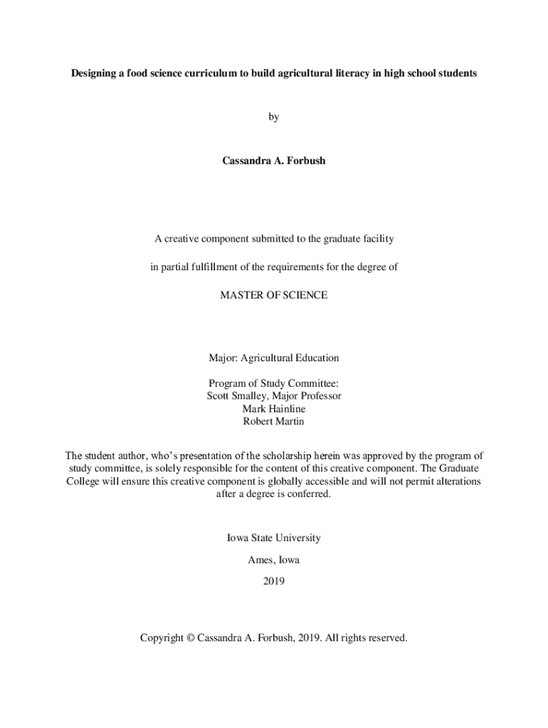 Fillable Online Designing a food science curriculum to build ...