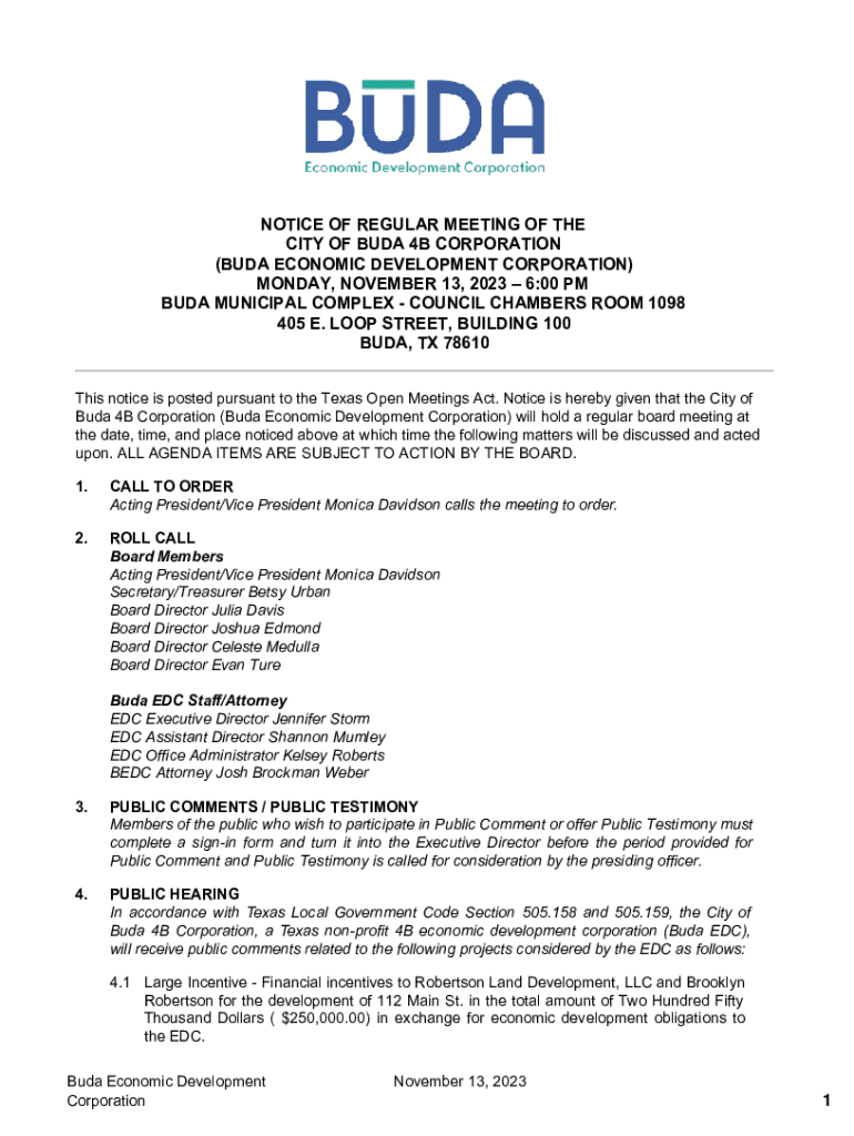 Fillable Online d3n9y02raazwpg cloudfront (BUDA ECONOMIC DEVELOPMENT ...