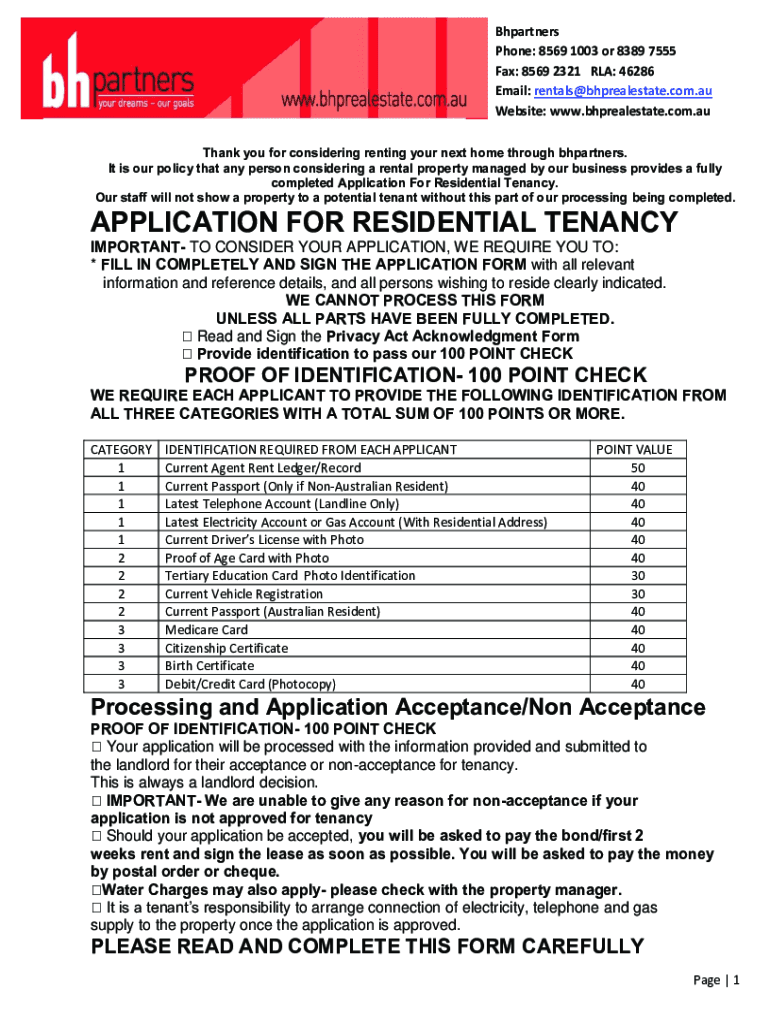 Fillable Online BH Partners - Commercial, Residential and Rural Real ...