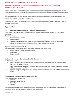 Our lawful basis for processing your data Doc Template | pdfFiller