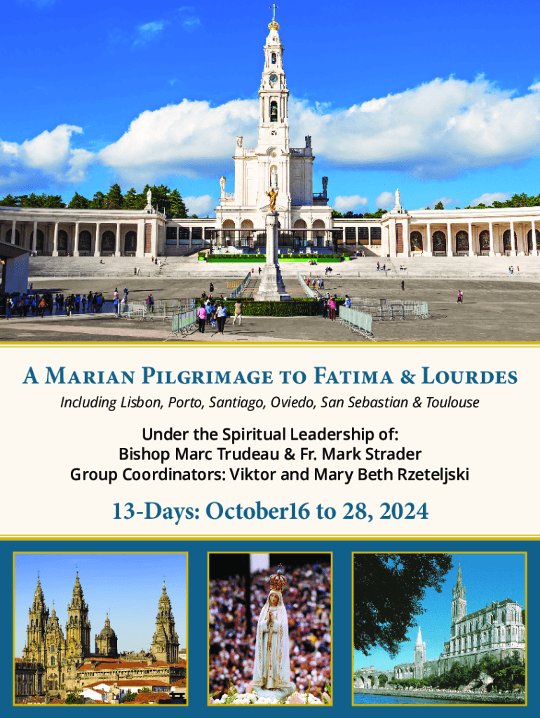 Fillable Online A Marian Pilgrimage to Fatima & Lourdes 13-Days Fax ...