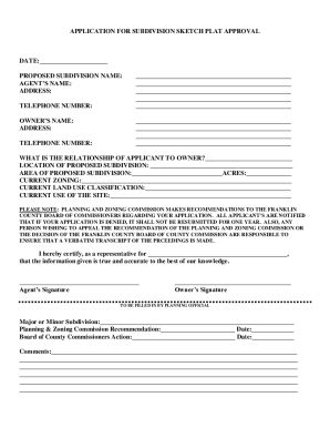 Fillable Online minor subdivision plat / major subdivision final plat ... Fax Email Print ...