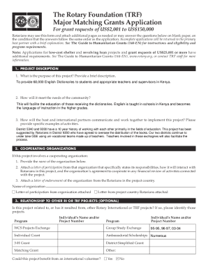 Fillable Online The Rotary Foundation (TRF) Major ... Fax Email Print ...