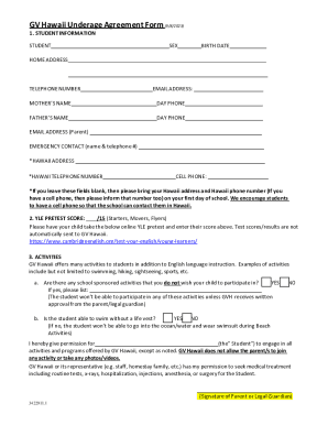 Fillable Online YLE Underage Agreement Packet Fax Email Print - pdfFiller