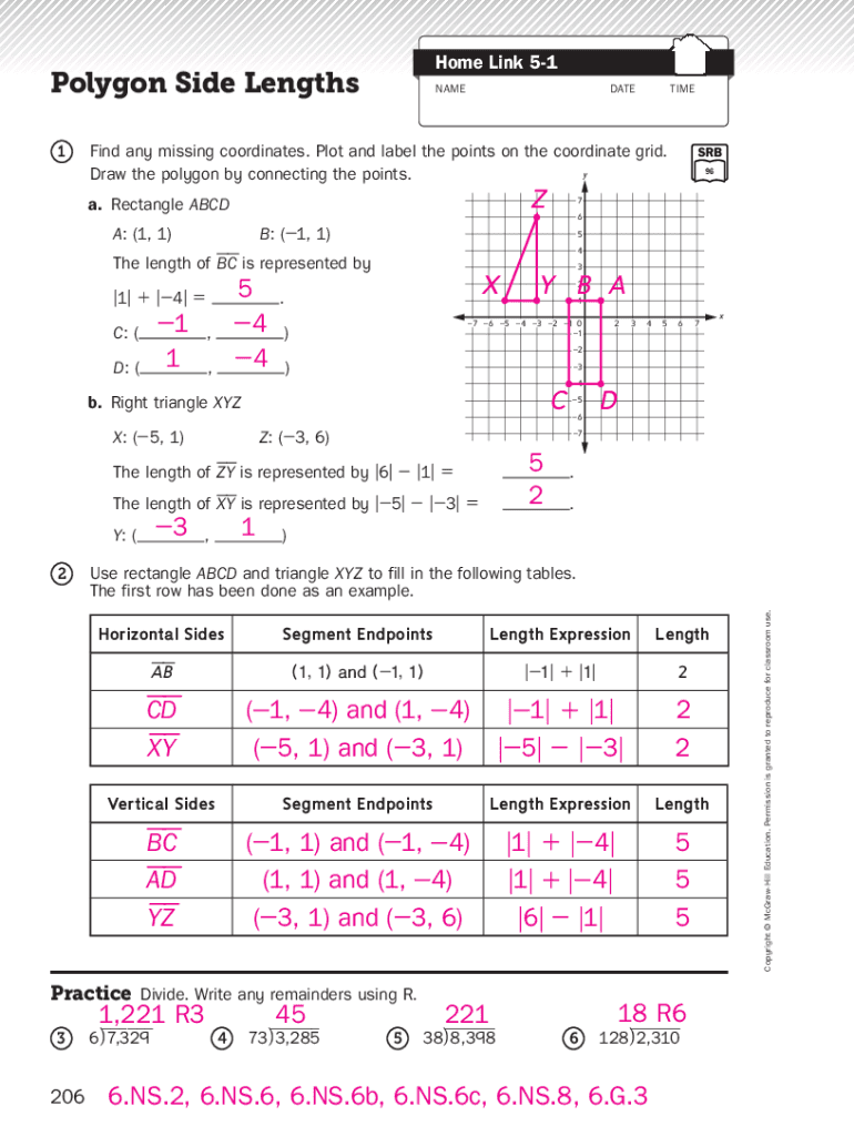 Fillable Online Solved (1) Find any missing coordinates. Plot and label ...