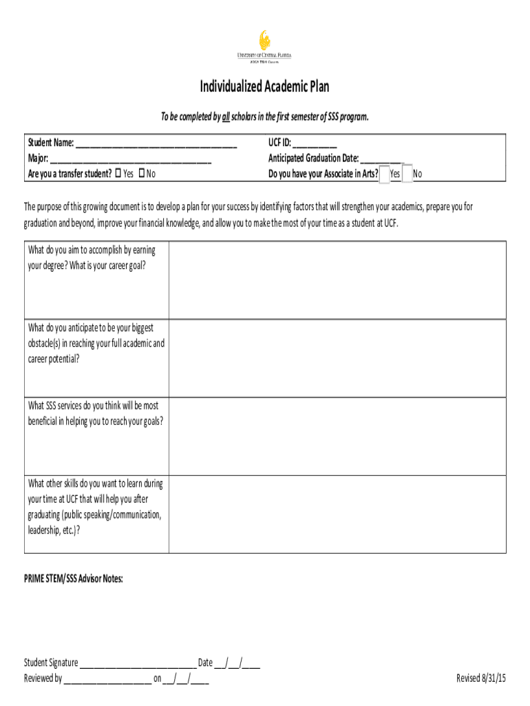 Fillable Online Student Agreement - TRiO Center - University of Central ...