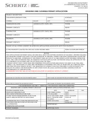 Fillable Online GRADING AND CLEARING PERMIT APPLICATION Fax Email Print - pdfFiller