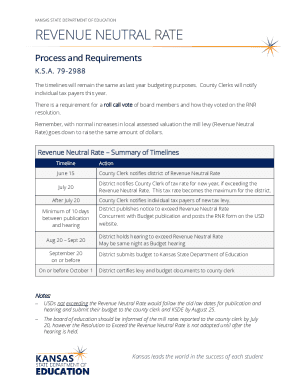 Fillable Online REVENUE NEUTRAL RATE. Process and Requirements Fax ...