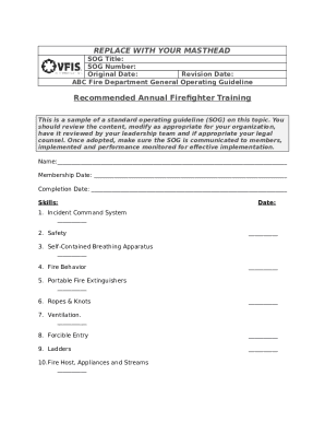 SOP's / SOG's Doc Template | pdfFiller