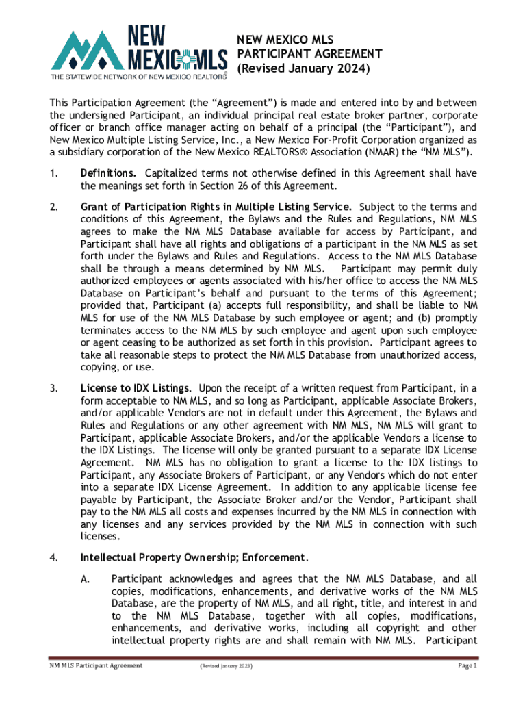 Fillable Online This Participation Agreement (the Agreement) is made ...