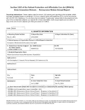 Fillable Online Section 1332 of the Patient Protection and Affordable Care Act (PPACA) State ...