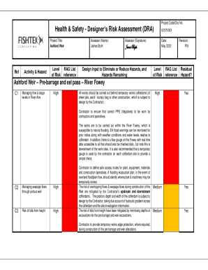 Fillable Online wrt org Health & Safety - Designer's Risk Assessment ...