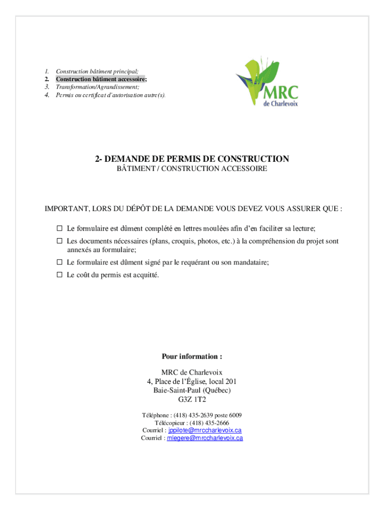 Remplissable En Ligne Ai-je besoin d'un permis de construire ou d'un ...