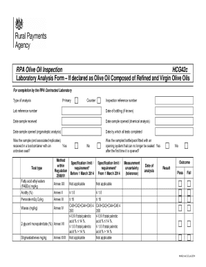 Fillable Online RPA Olive Oil Inspection HCG42c Laboratory Analysis ...