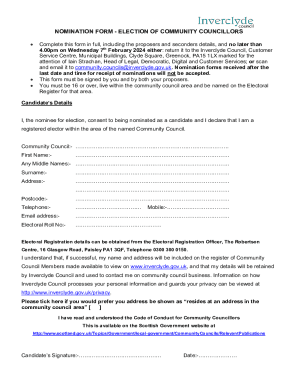 Fillable Online NOMINATION FORM - ELECTION OF COMMUNITY ... Fax Email ...