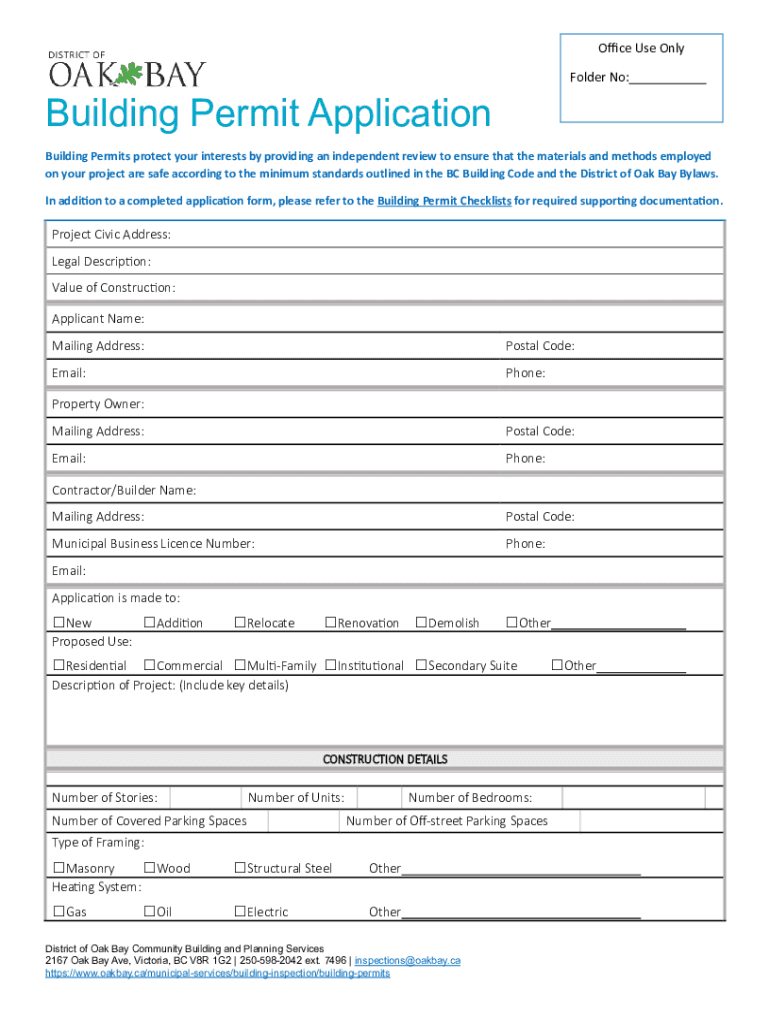 Fillable Online Building Permit and Form 1 Fax Email Print - pdfFiller