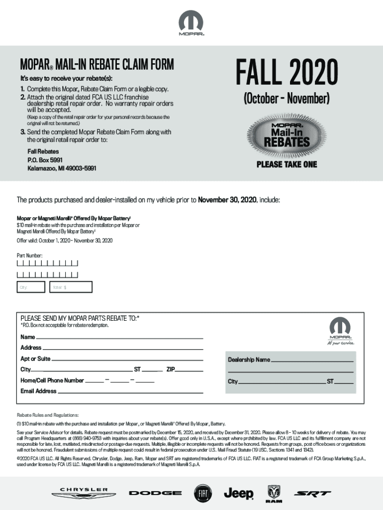 Fillable Online MOPAIt MAIL-IN REBATES CLAIM FORM Fax Email Print ...