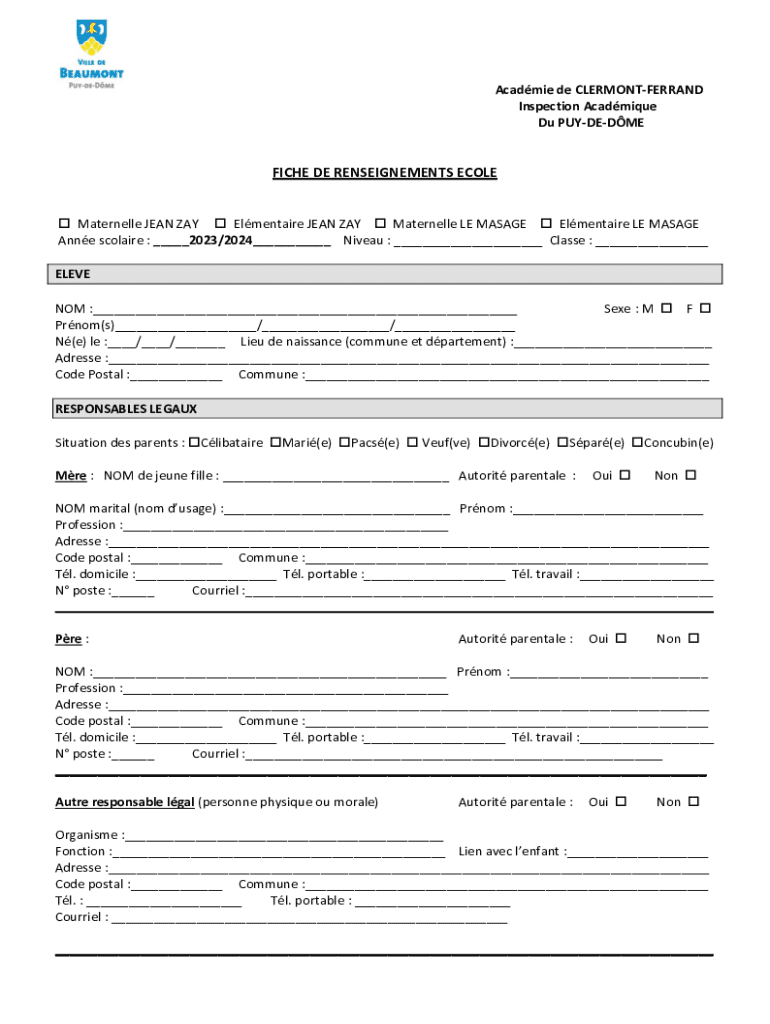Remplissable En Ligne cole Jean-Zay - Conseil Local FCPE de Beaumont (63110) Fax Email Imprimer ...