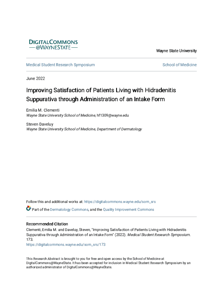 Fillable Online Improving Satisfaction of Patients Living with ...