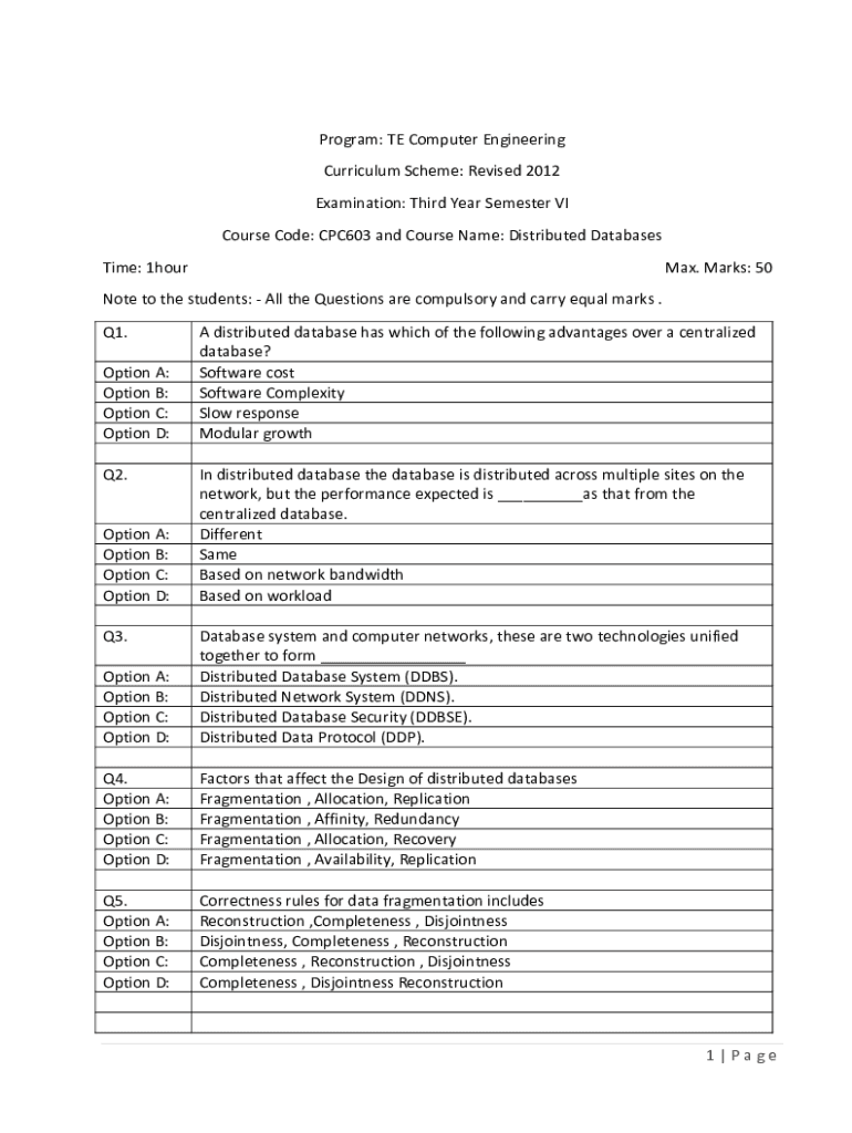Fillable Online Program Structure for Third Year Computer Engineering ... Fax Email Print ...