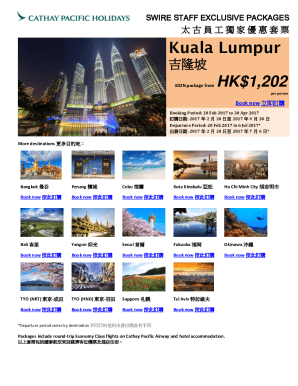 Fillable Online SWIRE STAFF EXCLUSIVE PACKAGES Fax Email Print - pdfFiller