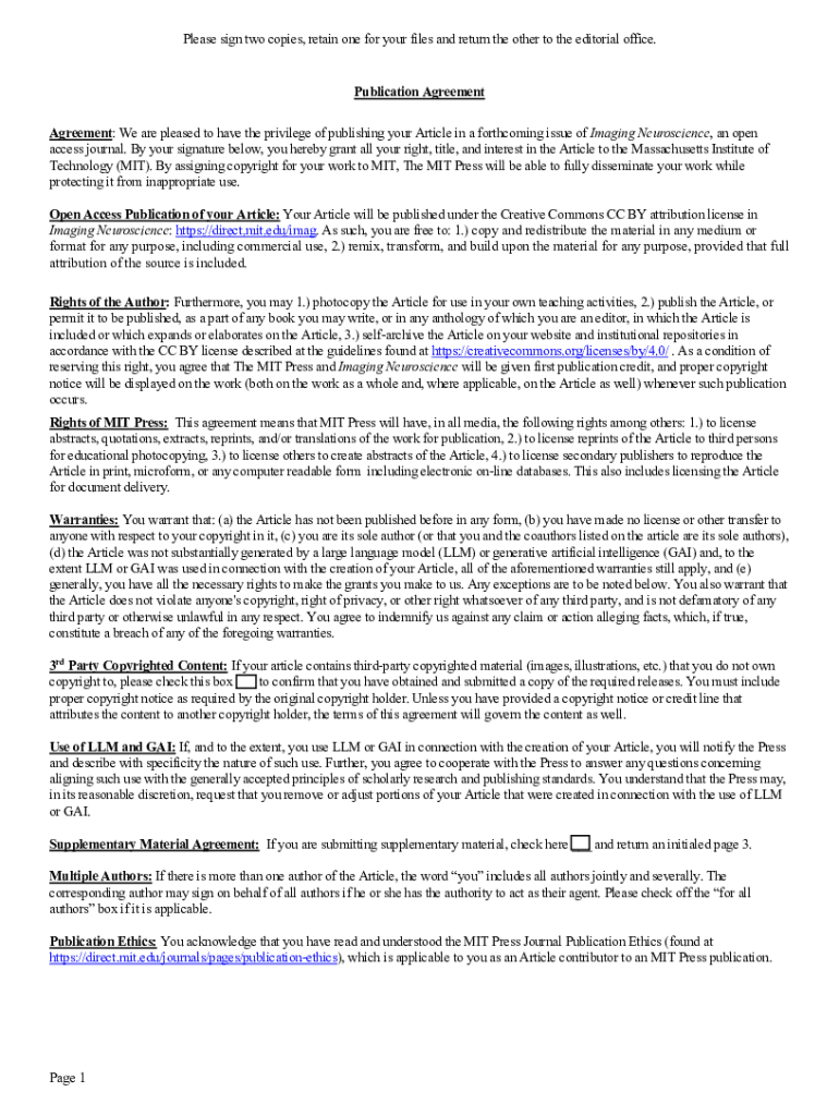 Fillable Online Publication Agreement Agreement Fax Email Print - pdfFiller