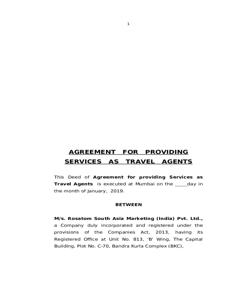 Long Term Agreement (LTA), Travel Agency Agreement (two Doc Template | pdfFiller