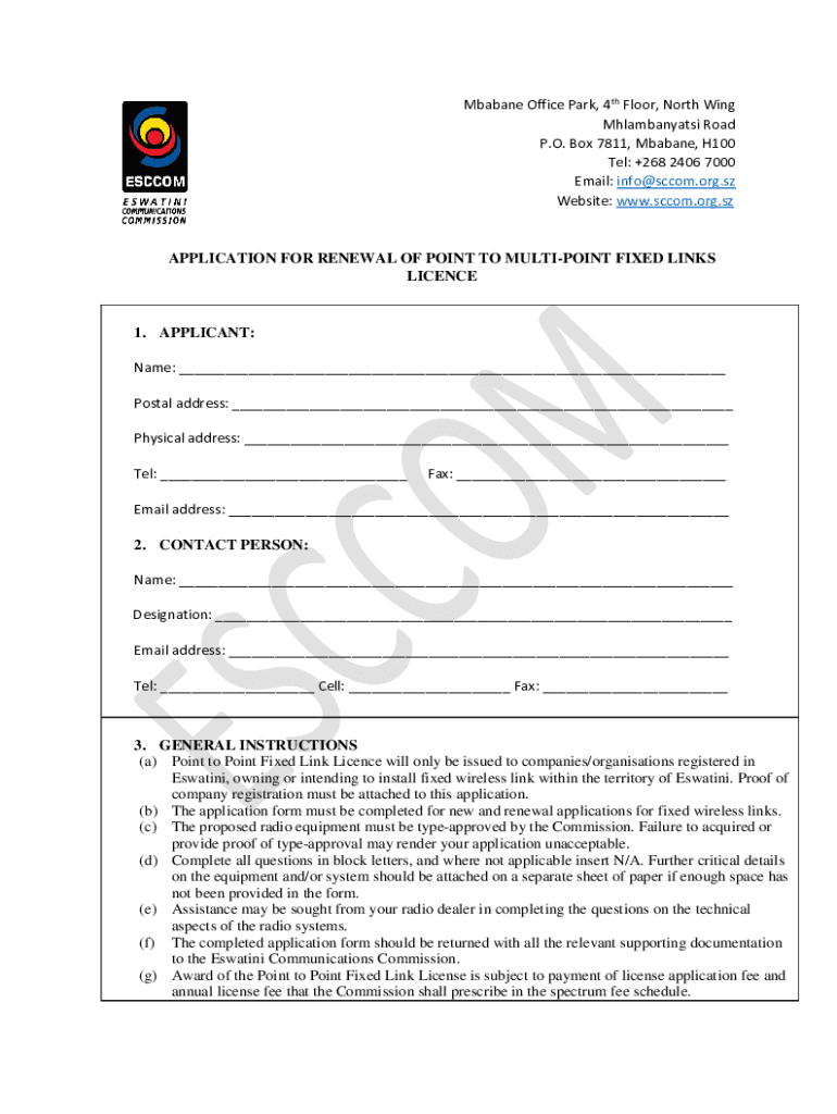 Fillable Online Point to Point Fixed Wireless Links - Application Form Fax Email Print - pdfFiller