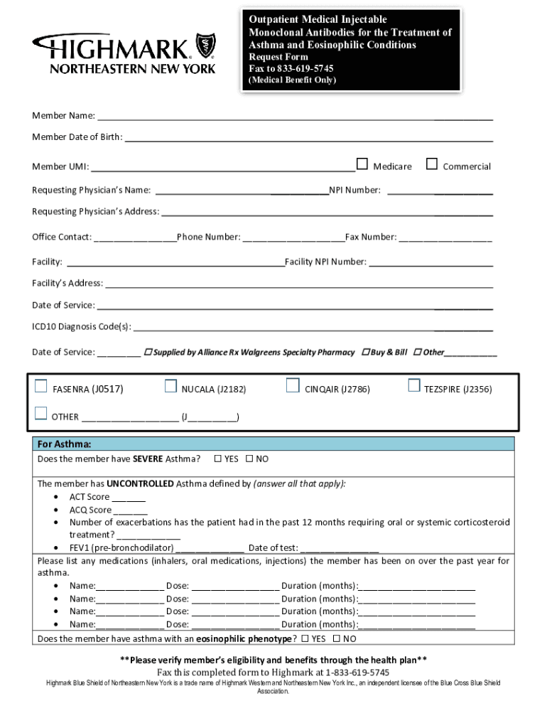 Fillable Online Outpatient Medical Injectable Monoclonal Antibodies for ...