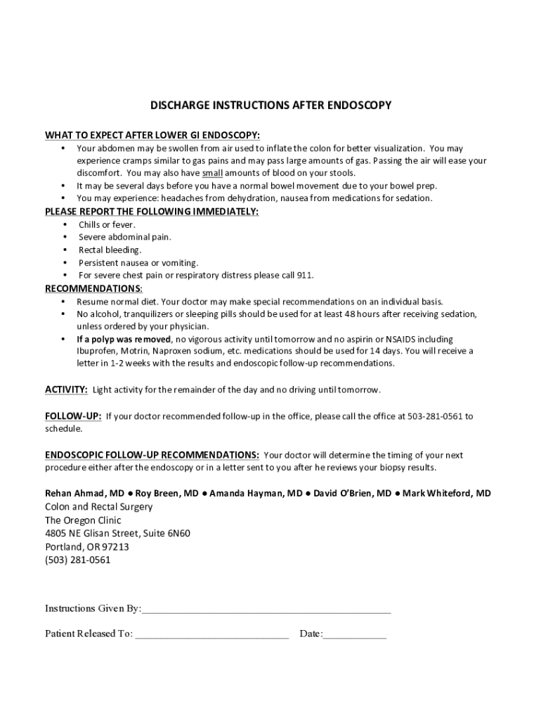 Fillable Online Post Endoscopic Sinus Surgery Instructions Fax Email ...