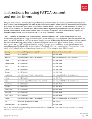 Fillable Online Instructions for using FATCA consent and notice forms ...