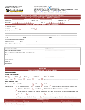 Fillable Online Proposal Form for Shri Shopkeeper Package ... Fax Email ...