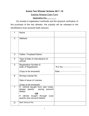 Fillable Online 18 Subsidy Release Claim Form Application No. Fax Email ...