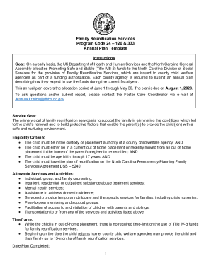 Fillable Online Family Reunification Plan Template. - aspr tracie - HHS ...