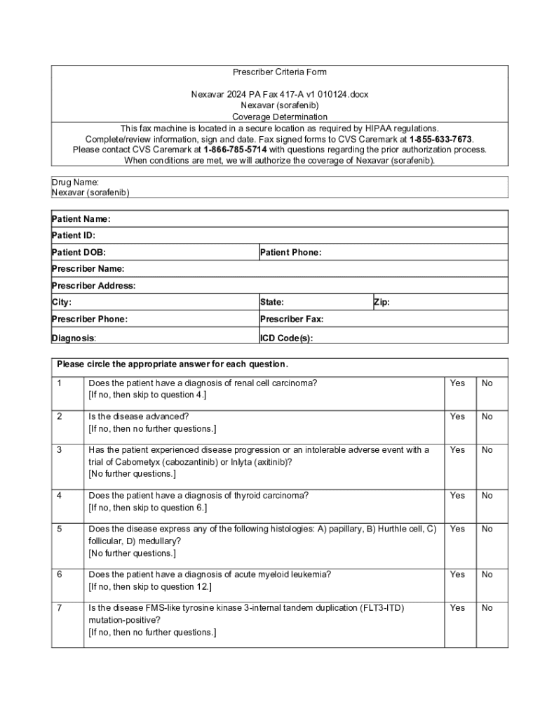 Fillable Online 2024 PA Fax 417-A v1 010124. Prescriber Criteria Form ...