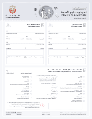 Fillable Online FAMILY CLAIM FORM - Abu Dhabi Fax Email Print - pdfFiller