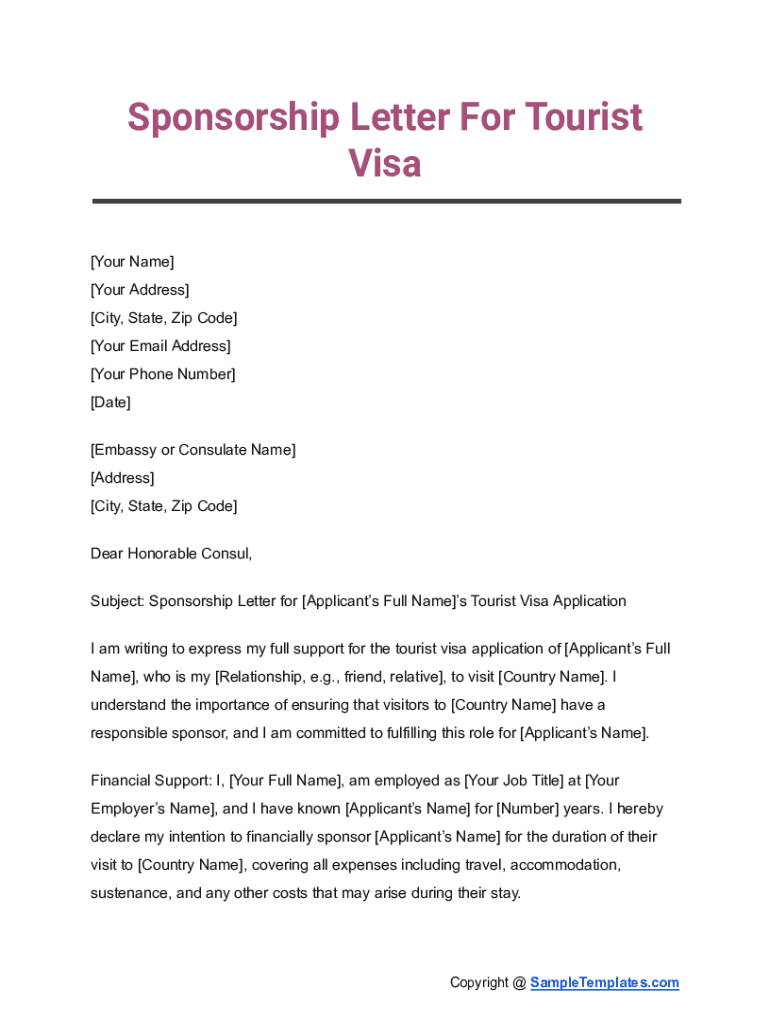 Fillable Online Sample Invitation Letter for New Zealand Visitor Visa ...