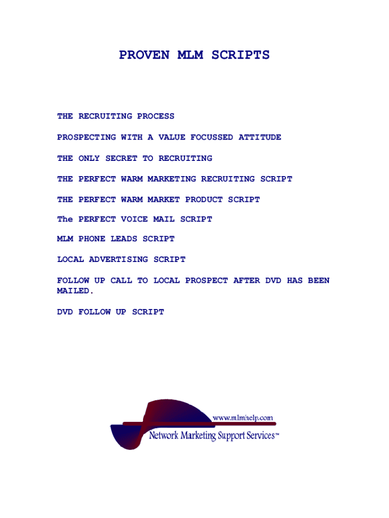 Fillable Online Some of My Favorite Closing and Recruiting Scripts for ...